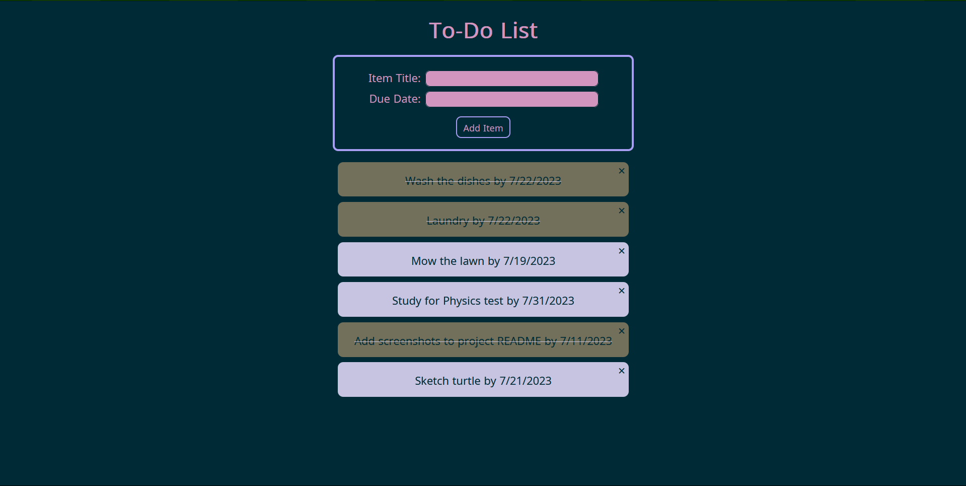 GitHub - theZalmanian/Fall2022-CPW204-ToDoList: Website implementing a ...