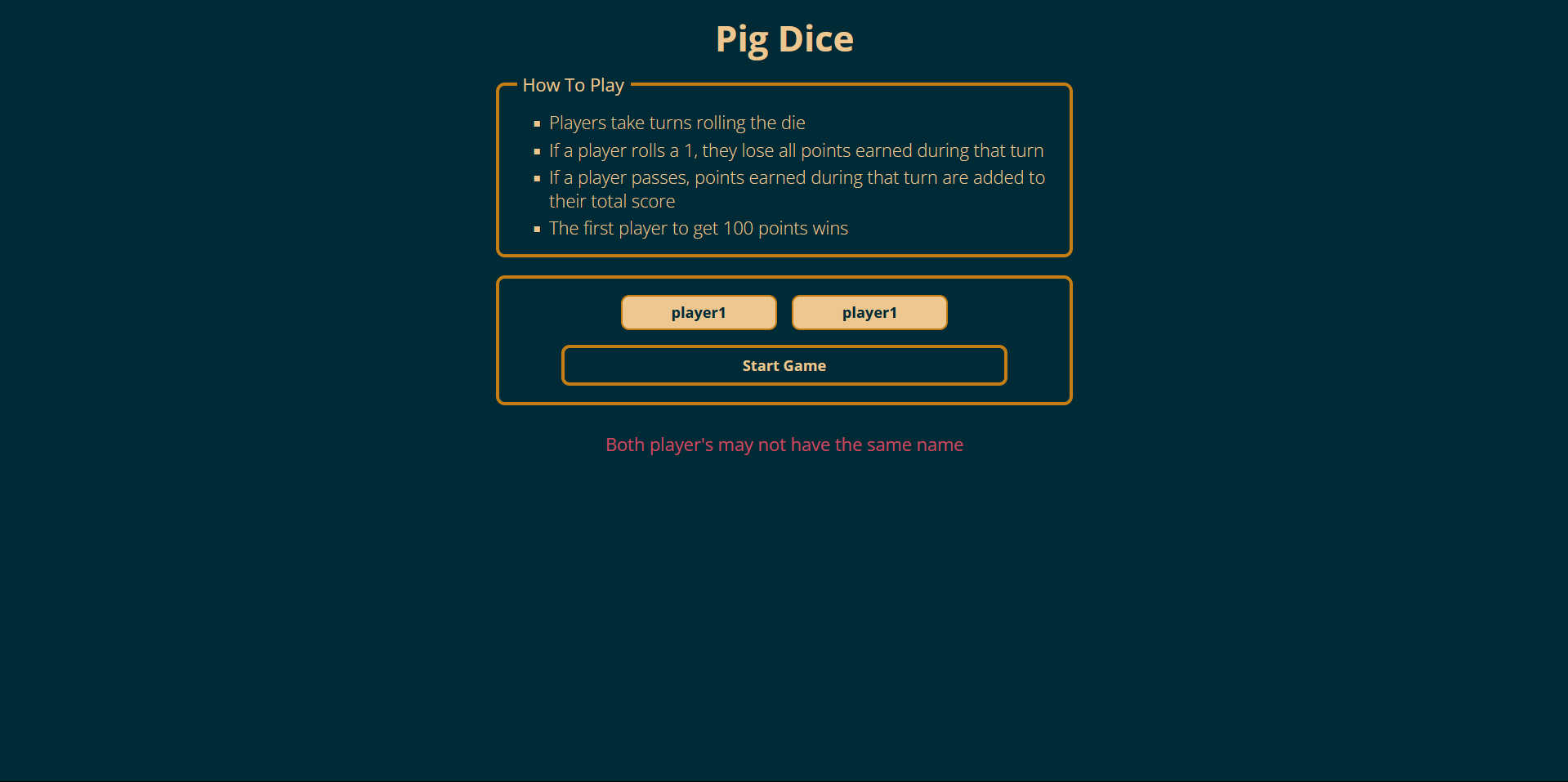 Github Thezalmanian Fall2022 Cpw204 Pigdice Website Implementing The