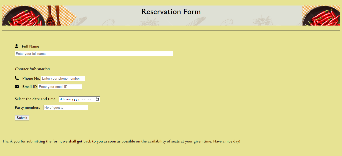 GitHub - 0Shivani/Restaurant-Table-Reservation-Form: Creating a restaurant table reservation ...