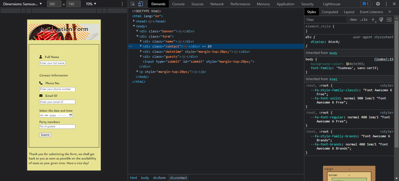 GitHub - 0Shivani/Restaurant-Table-Reservation-Form: Creating a ...