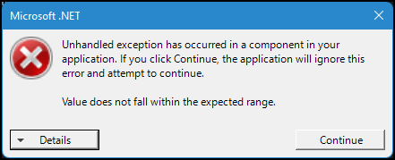 Microsoft .NET unhandled exception with FileExplorerPreview v0.58.0 ...