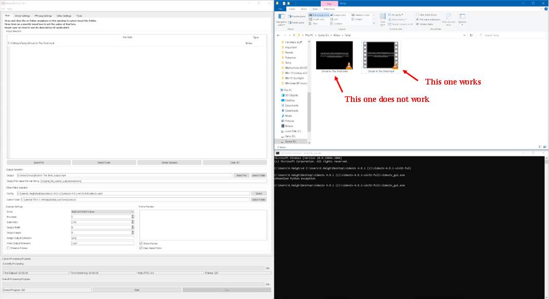 GUI Crash when loading large source file · Issue #706 · k4yt3x/video2x · GitHub