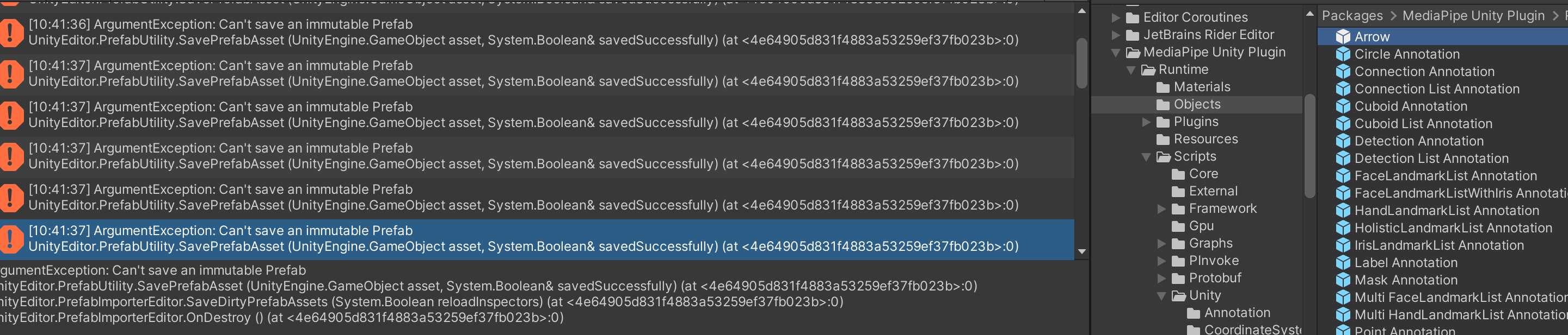 Can't save an immutable Prefab errors on Objects prefabs · Issue #774 · homuler ...