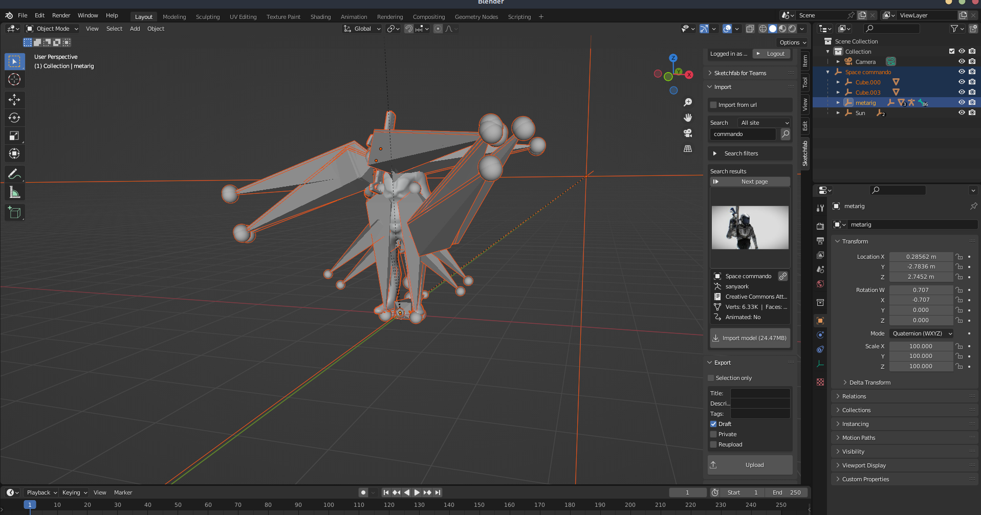 bones get out of proportions after importing, and cant login with email and password, api key ...