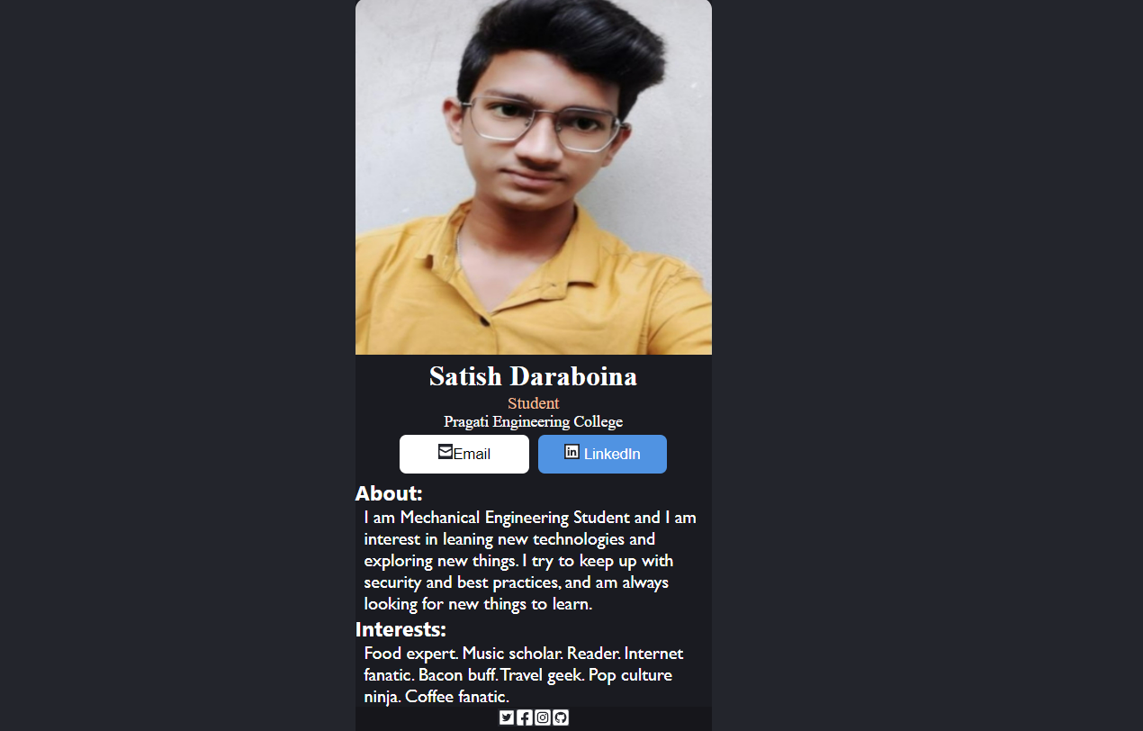 GitHub - satish1550/businessCard