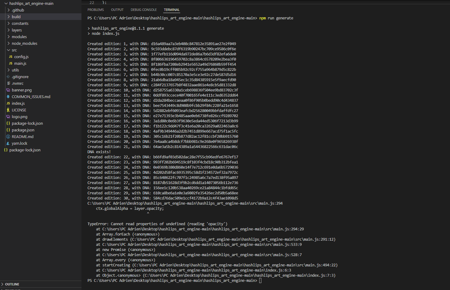 TypeError: Cannot read properties of undefined (reading 'replace') · Issue #1063 · HashLips ...