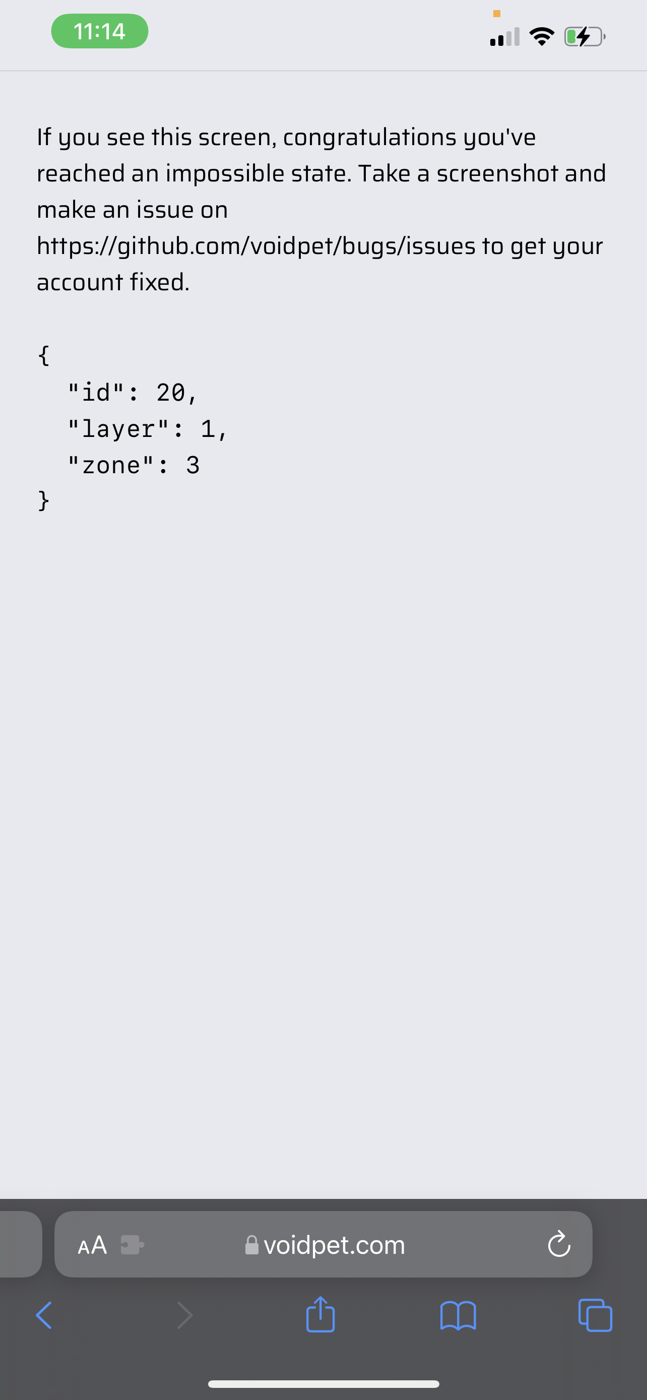 Impossible State · Issue #284 · voidpet/bugs · GitHub
