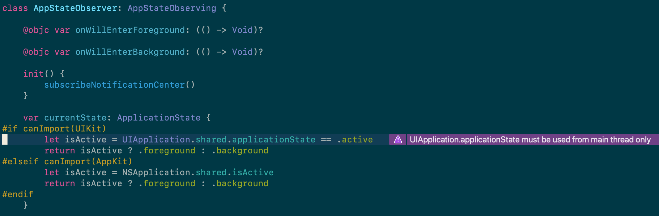 AppStateObserver calling `applicationState` in background thread · Issue #685 · WalletConnect ...