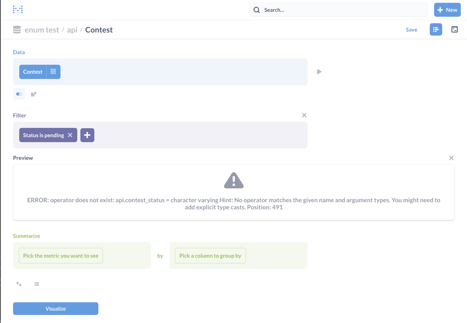 Category Filter on Native Query cannot recognize enum · Issue #7092 · metabase/metabase · GitHub