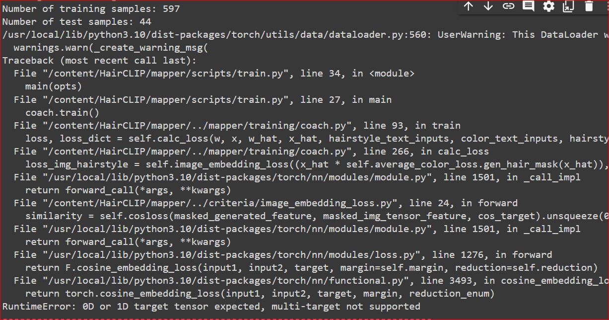 Error while training the model on my dataset. · Issue #46 · wty-ustc/HairCLIP · GitHub