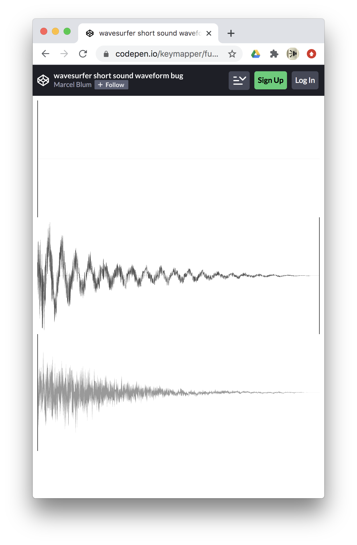 waveform draw fails silently with short sounds at certain window widths ...