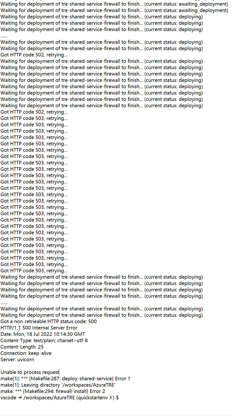 Unable to process request · Issue #2302 · microsoft/AzureTRE · GitHub