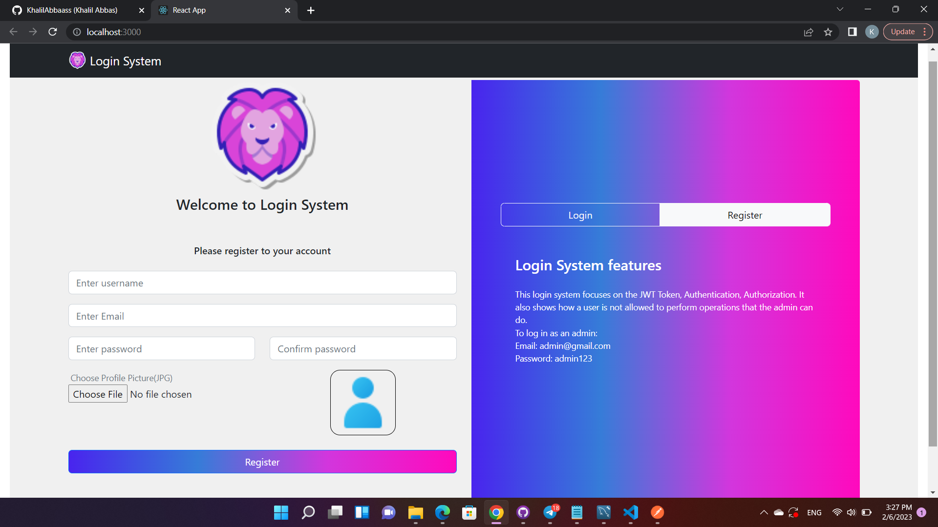 GitHub - KhalilAbbaass/LoginSystem
