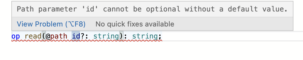 cadl-rest should issue diagnostic for optional path parameter · Issue #973 · microsoft/typespec ...
