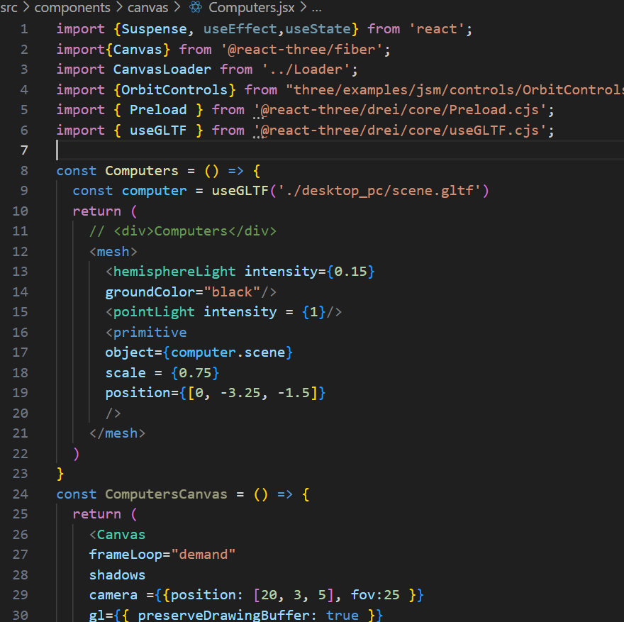 Unable to see desktop_pc/'scene.gltf · Issue #69 · adrianhajdin/project_3D_developer_portfolio ...