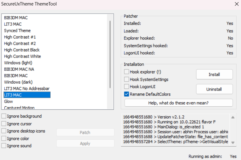 Patch and apply button greyed out. · Issue #122 · namazso/SecureUxTheme · GitHub