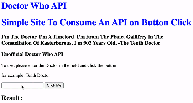 GitHub - sehjong/simple-doctor-who-api: This API uses url endpoints to get data back from a JSON ...