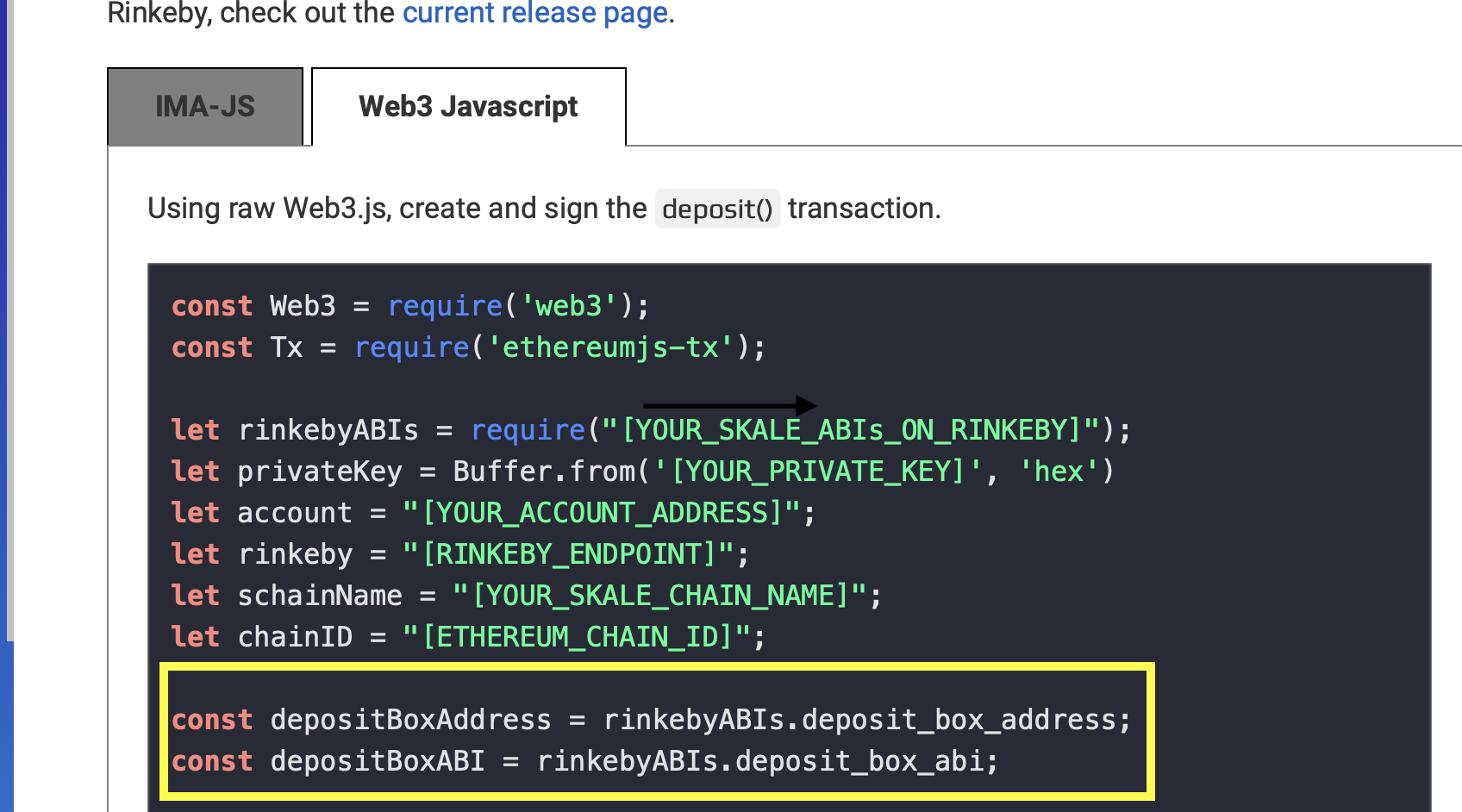 IMA Docs Eth Transfer Example wrong ABI fields · Issue #1274 · skalenetwork/IMA · GitHub