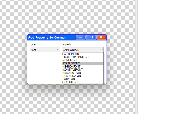 FONT property is missing in "Add Property" dialog · Issue #82 · nptr/msstyleEditor · GitHub