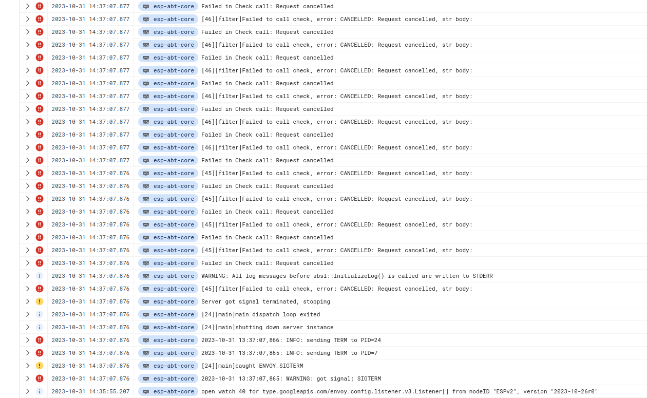 Shutdown error logging behaviour · Issue #867 · GoogleCloudPlatform/esp-v2 · GitHub