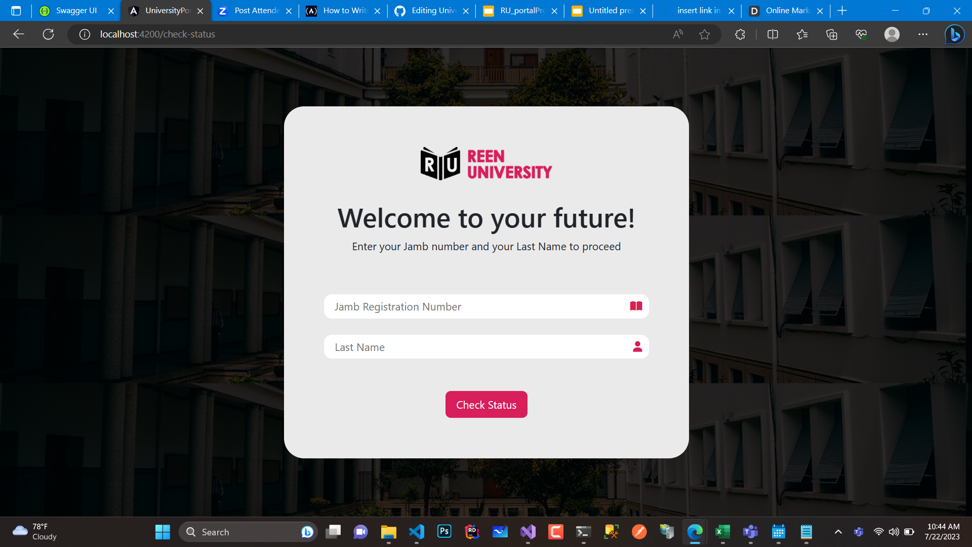 GitHub - MaureenMOguche/UniversityPortal