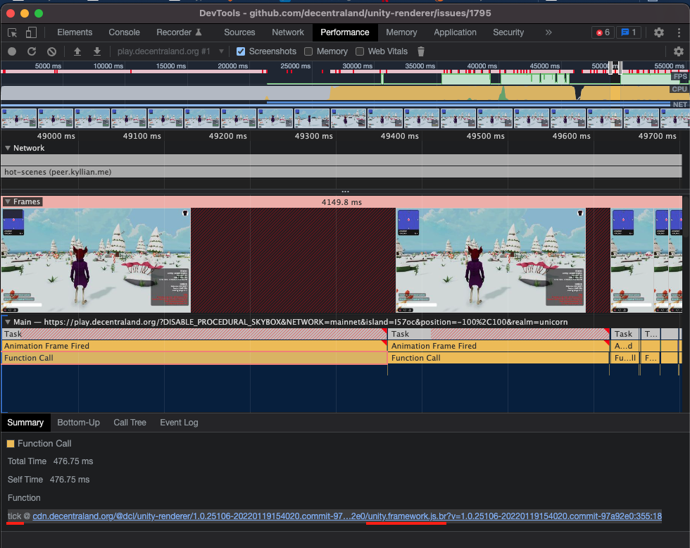 Debug weird performance drop on Ultra graphics in isolated areas · Issue #1795 · decentraland ...