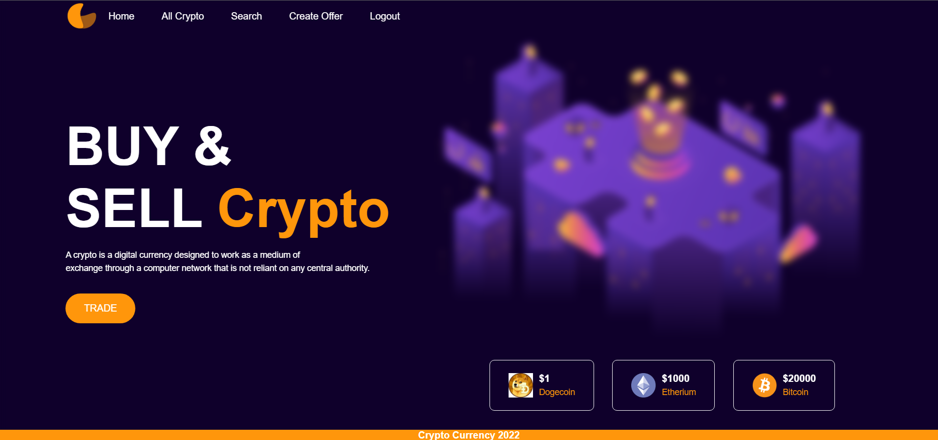 Github Elenabarakovacrypto Web Web Application Built With Nodejs Where The User Can Trade