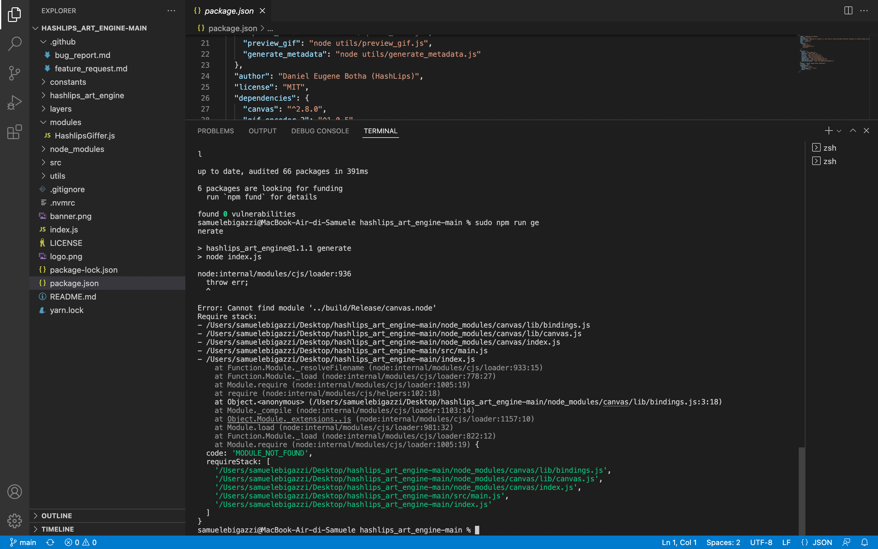 Issue during generation · Issue #1056 · HashLips/hashlips_art_engine · GitHub