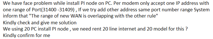 How i can install one more PI node with one internet line · Issue ...