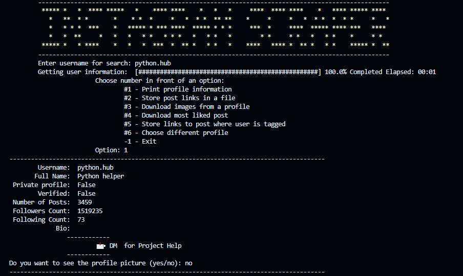 GitHub - Drashko73/instaScraper: Instagram Profile Scraper, Post Downloader, etc. implemented in ...
