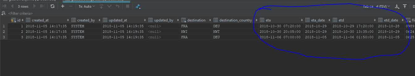 Dwell Time and Flight Time ETD/ETA different than ETD/ETA Date · Issue ...