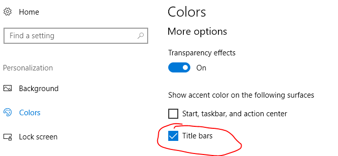 Blue icon can't be seen in title bar when blue accent color is being ...