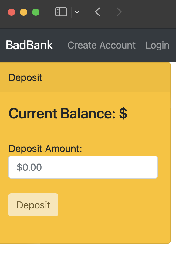 GitHub - RupertHolden/BadBank: This is a banking app which functions similarly to a bank as a ...