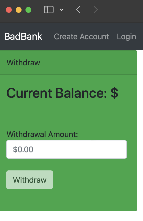 GitHub - RupertHolden/BadBank: This is a banking app which functions similarly to a bank as a ...