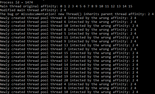 Thread affinity of a spawner thread should not be inherited by a new ...