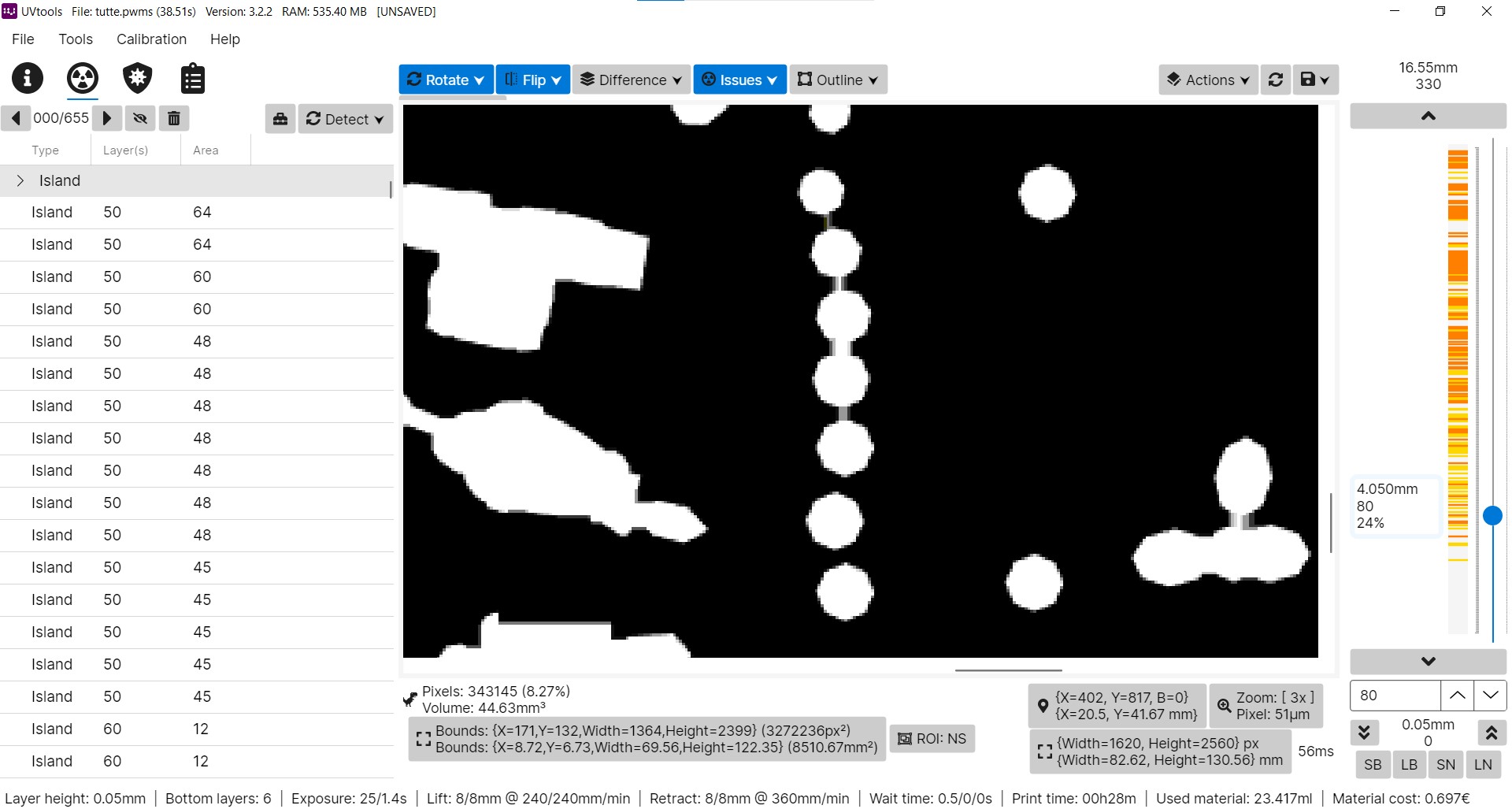 [BUG] Got white pixel where should not be placed while deleting island with issues repair ...