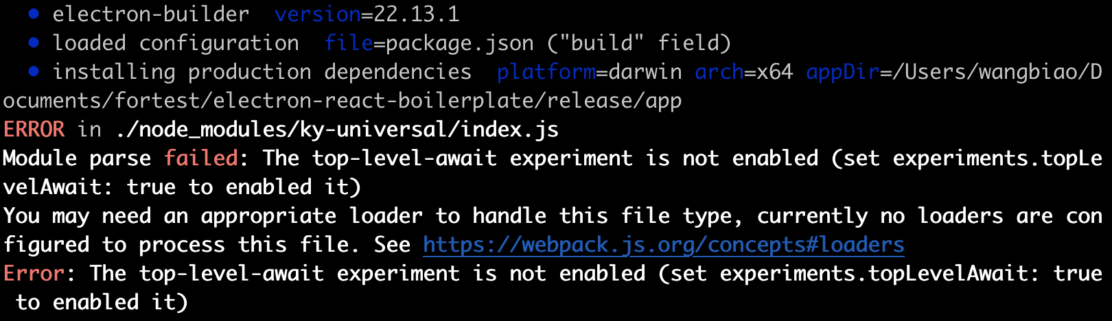 Error After Install Url Exist · Issue 3145 · Electron React Boilerplateelectron React 