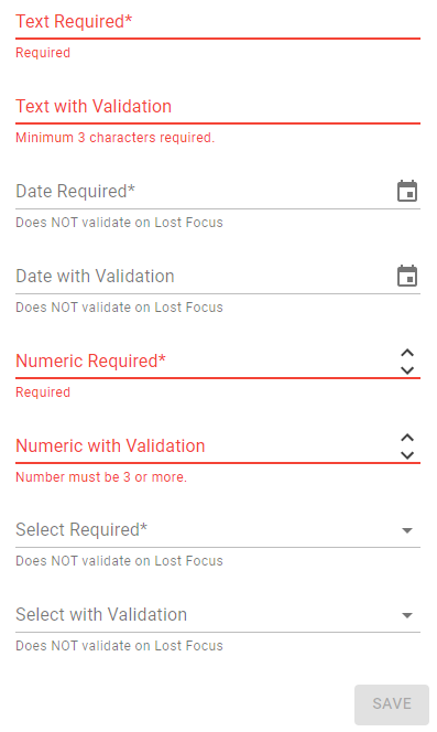 Discrepancy between validation of DatePicker and Select on the one hand and other components on ...
