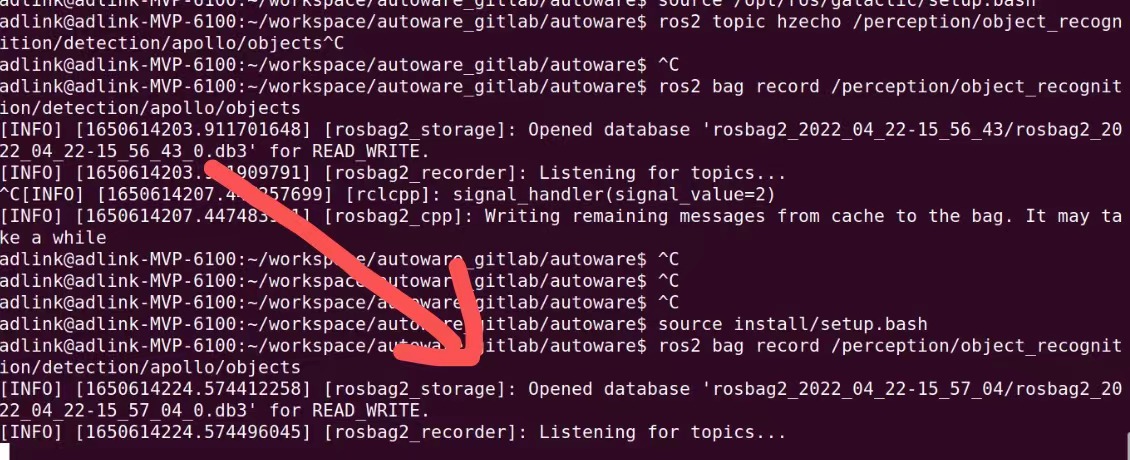 can not record the self-defined topic using ros2 bag record · Issue #812 · autowarefoundation ...