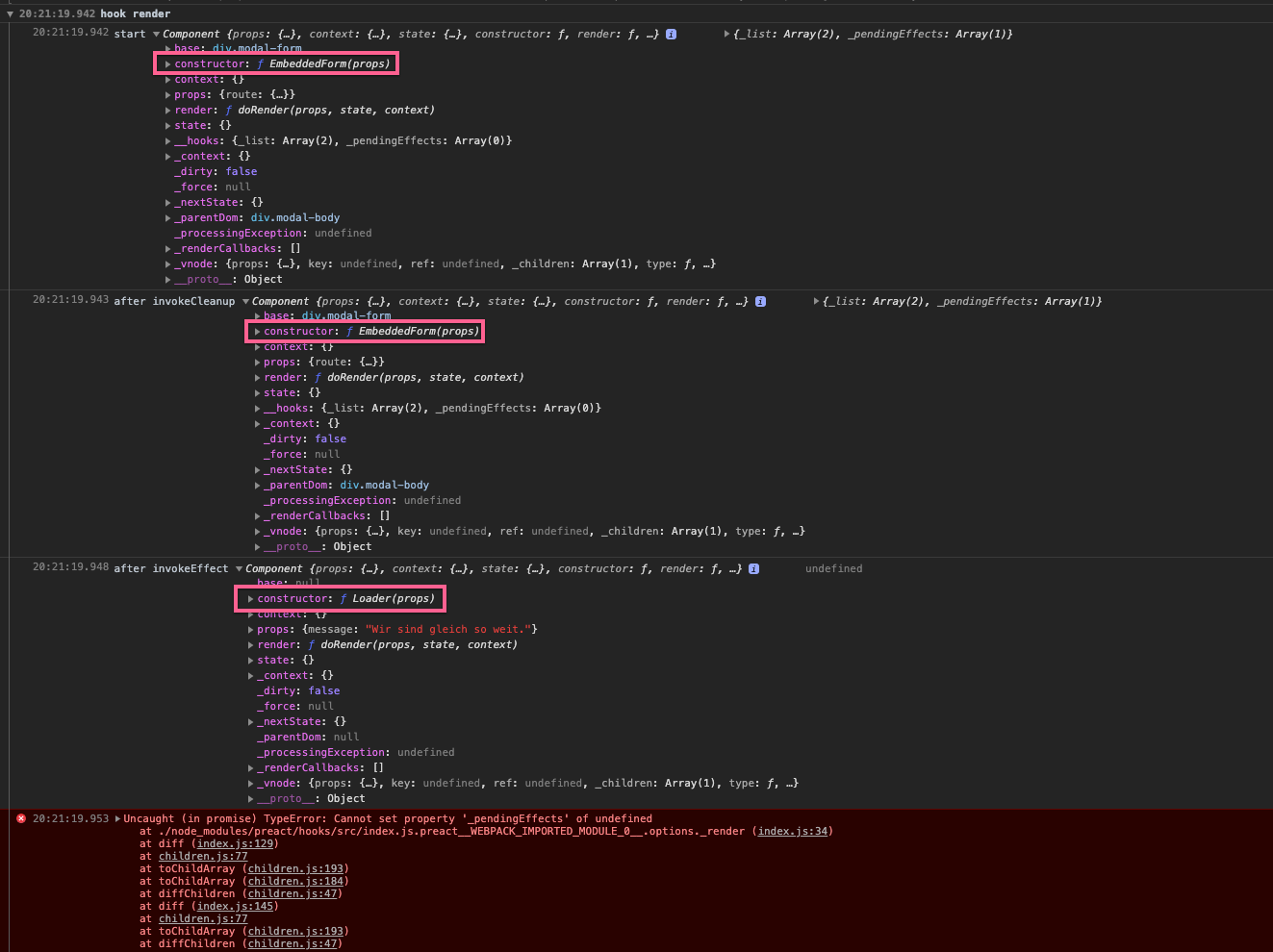 Error with undefined __hooks property · Issue #2175 · preactjs/preact · GitHub