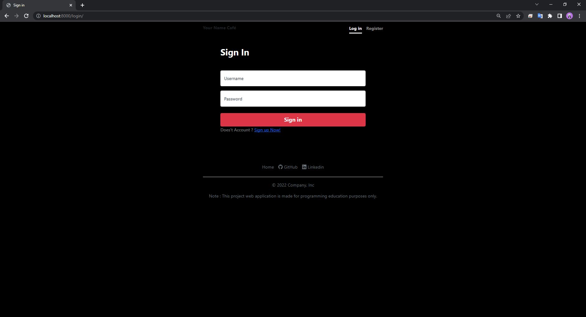 GitHub - ENDYOU3/Django_Your_Name_Cafe: This is a web-app created using Python and Django. This ...