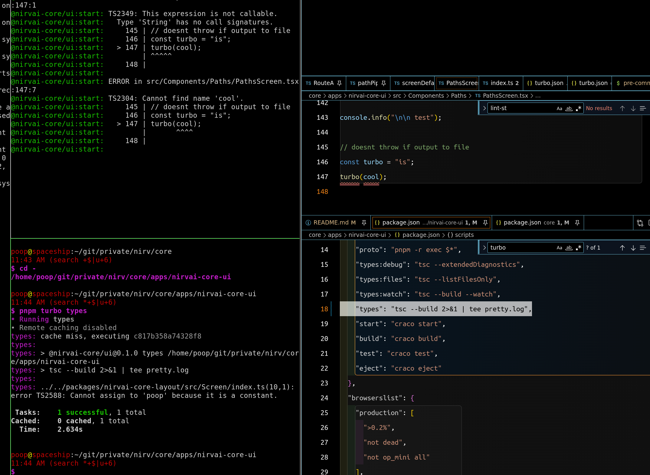 [turborepo] turbo doesnt error if cmd output saved to file · Issue #2922 · vercel/turborepo · GitHub