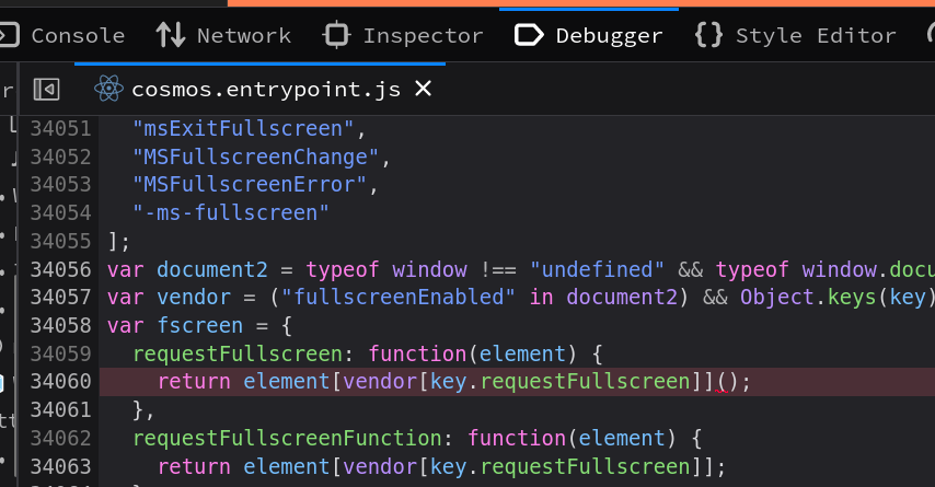 Fixture Fails To Enter Fullscreen Mode · Issue 1529 · React Cosmos React Cosmos · Github