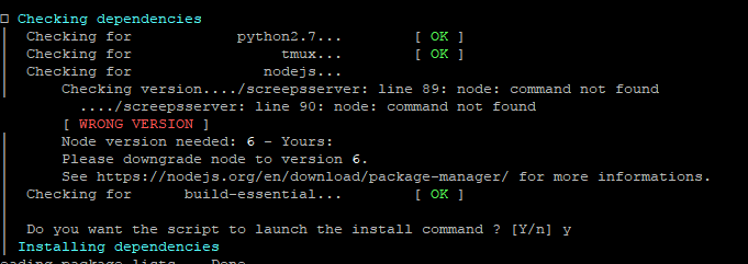 Problem with Node. · Issue #7 · iKlem/linux-screeps-server-manager · GitHub