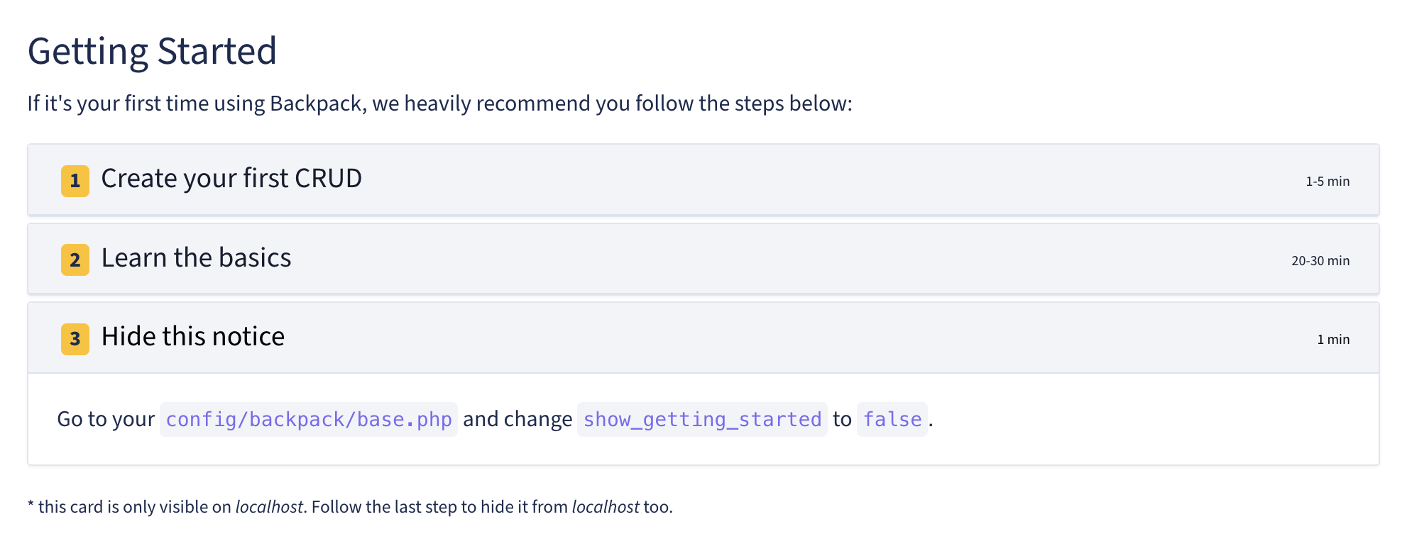 Getting Started - Step 4. Subscribe to the security newsletter · Issue #4600 · Laravel-Backpack ...