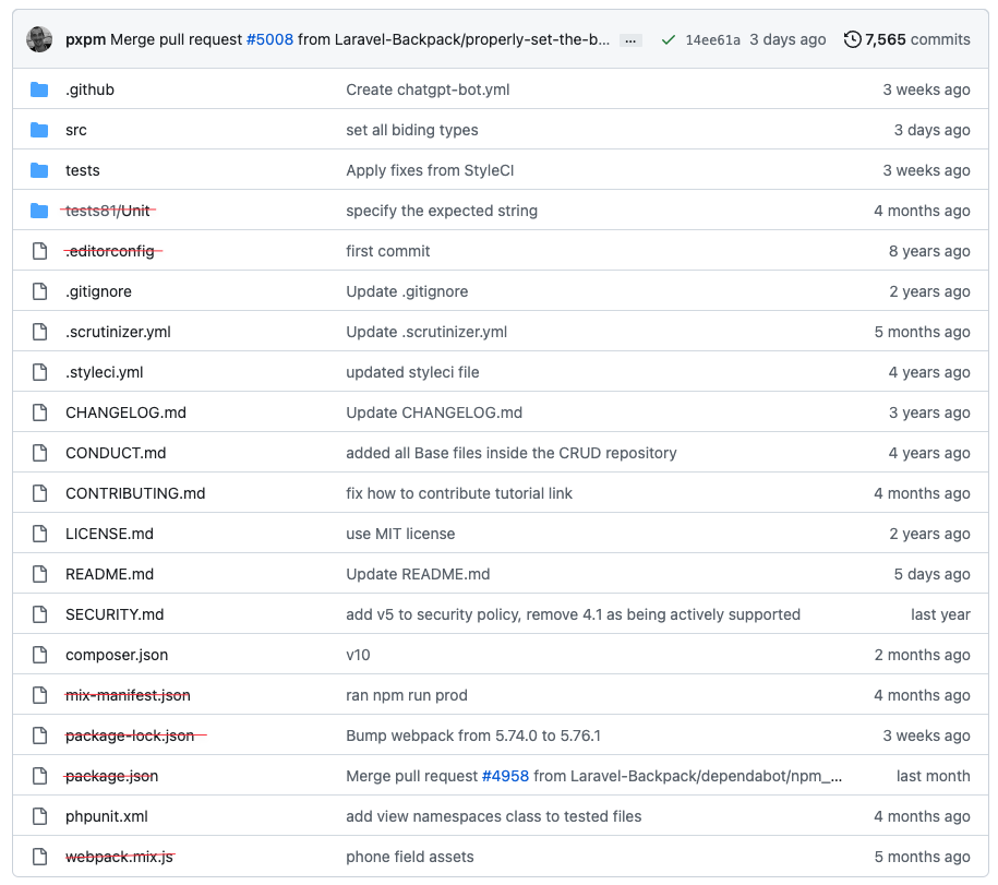 [v6][Bug] Remove extra files from project root · Issue #5020 · Laravel-Backpack/CRUD · GitHub