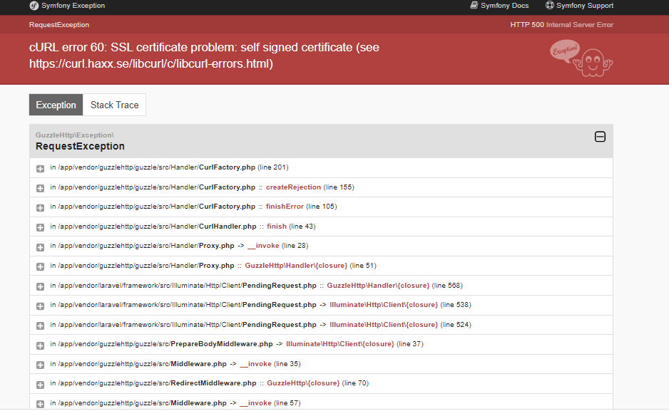 cURL error 60: SSL certificate problem: self signed certificate · Issue #116 · Kovah/LinkAce ...
