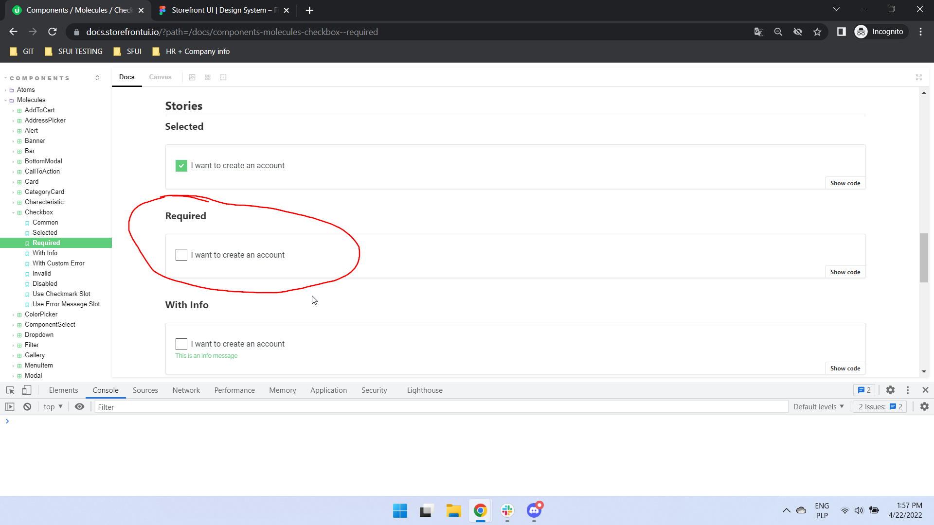[BUG] Storybook Molecules Checkbox Required info missing · Issue #2380 · vuestorefront ...