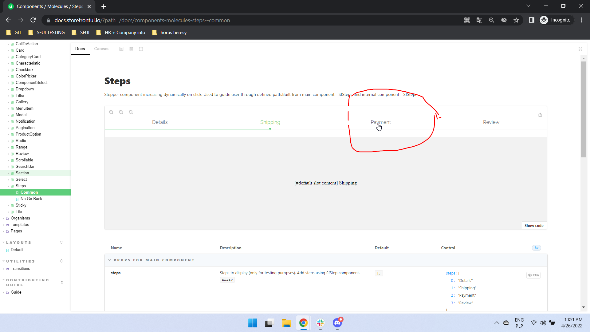 [BUG] Storybook Molecules Steps Clickable step is not working · Issue #2386 · vuestorefront ...