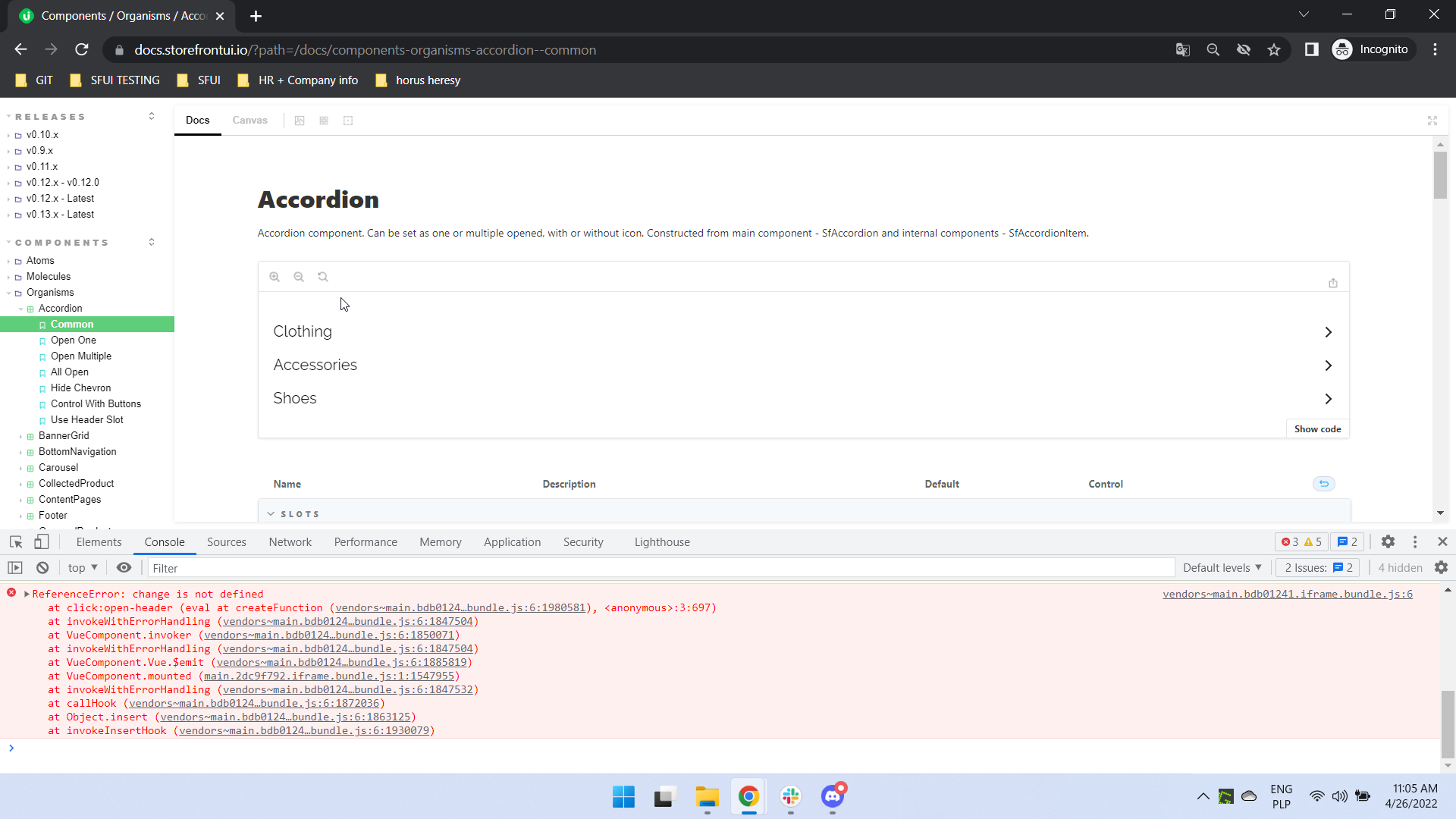 [BUG] Storybook Organisms Accordion Opening section provides error in the console · Issue #2387 ...